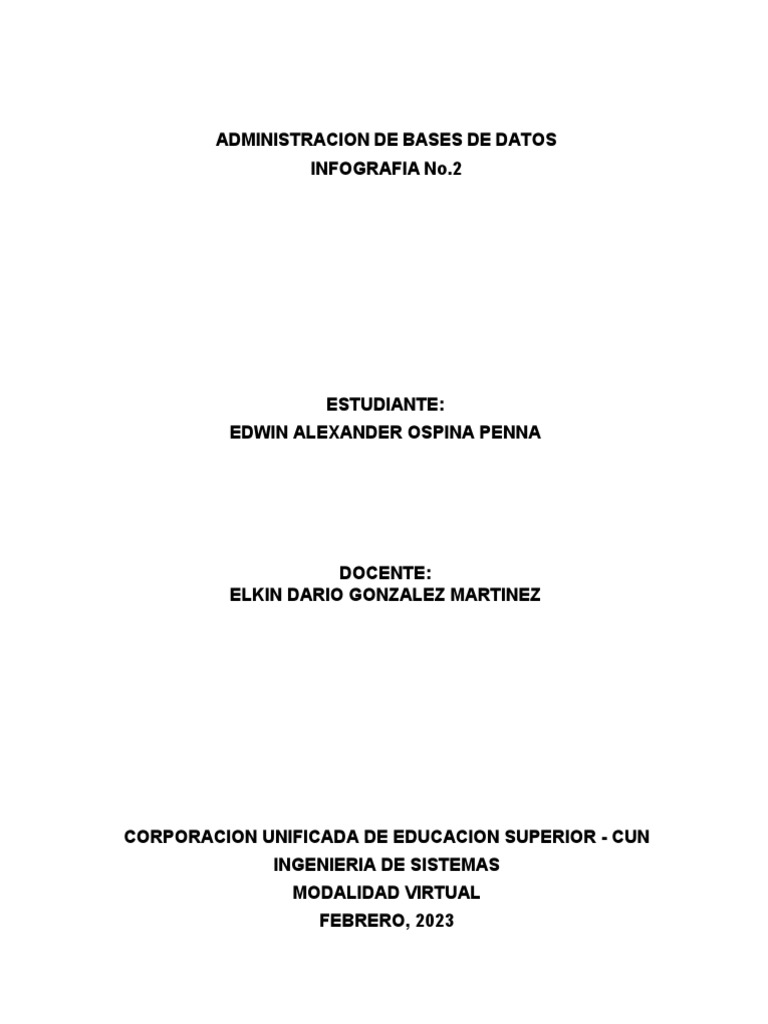 ACA No.1 INFOGRAFIA No.2 | Descargar gratis PDF | Bases de datos | Software de la aplicacion