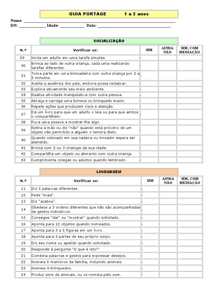 Guia de Desenvolvimento Infantil 1-2 Anos | PDF
