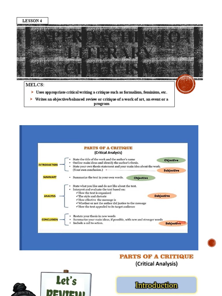 Eapp Lesson 4 - Approaches To Literar Criticism | PDF