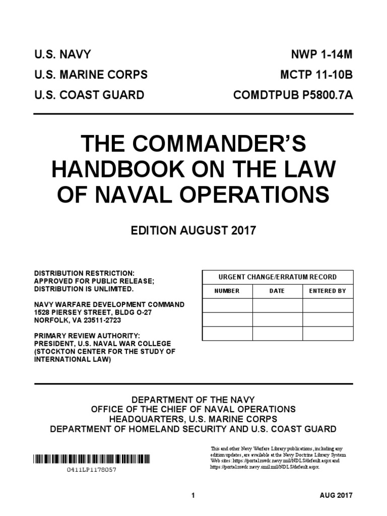 2017 Commanders Handbook | PDF | Territorial Waters | Warfare
