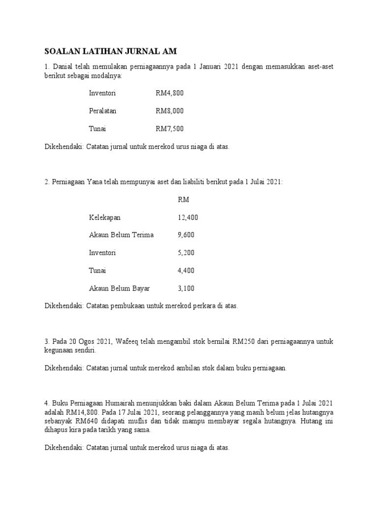 Soalan Latihan Jurnal Am | PDF