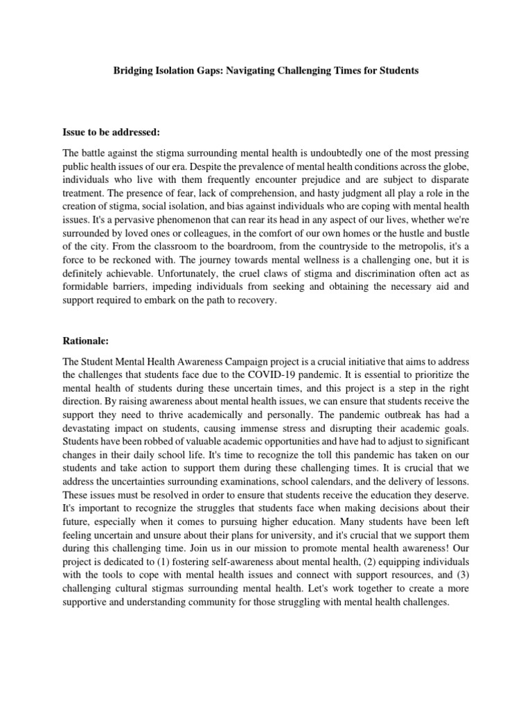 Bencito Civ226 Proposal Advocacy Campaign | PDF | Mental Health ...