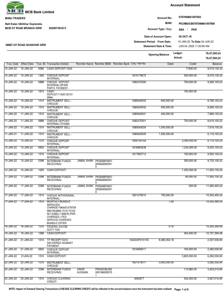MCB Bank | Download Free PDF | Cheque | Clearing (Finance)