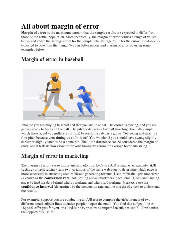All About Margin of Error | PDF | Margin Of Error | Confidence Interval