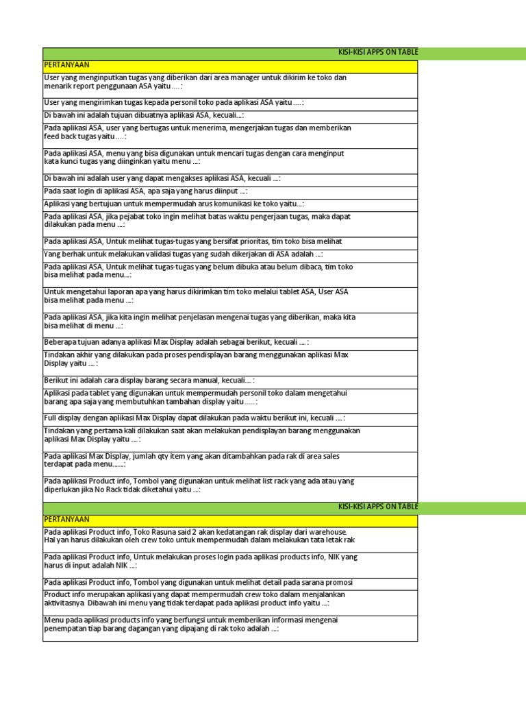 Kisi-Kisi Apps On Soa New | PDF