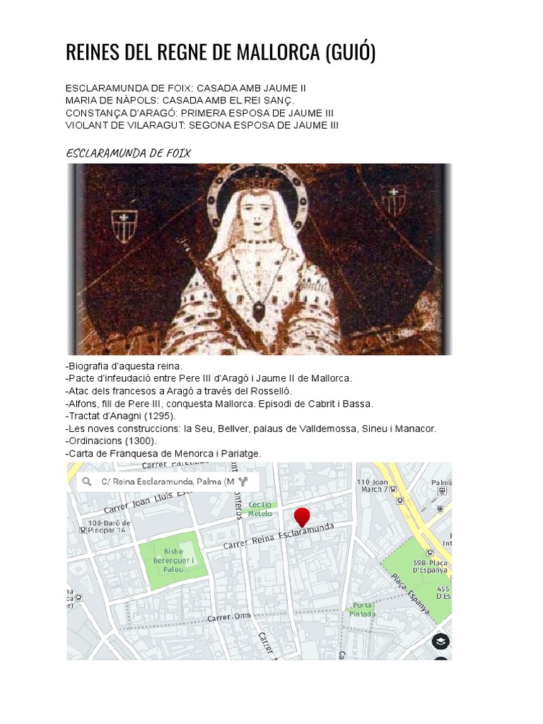Maria Gornes Rodriguez - REINES DEL REGNE DE MALLORCA (GUIÓ) | PDF