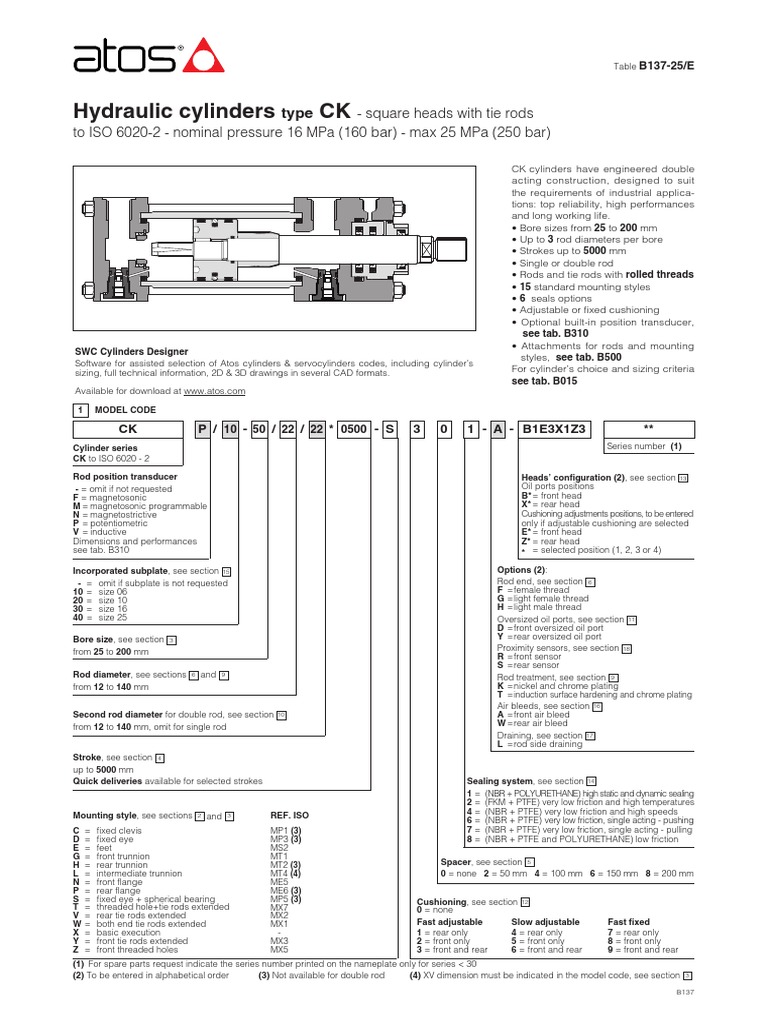 Cilindros Hid. CK ATOS | PDF | Manufactured Goods | Mechanical Engineering