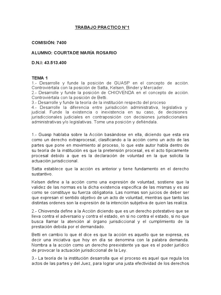 Trabajo Practico N°1 | PDF | Jurisdicción | Judicaturas