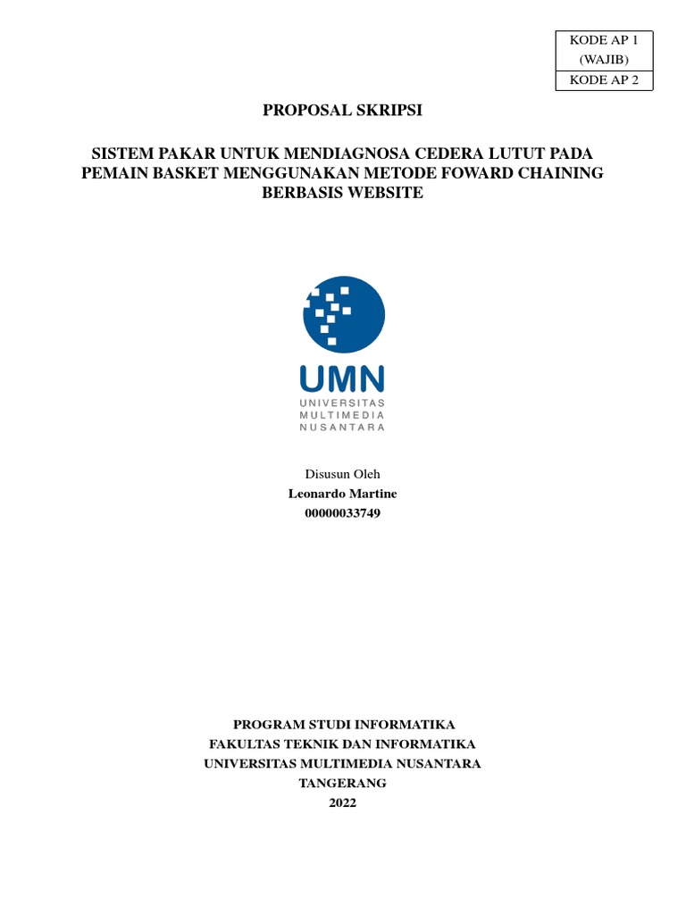 2022 Template Proposal Skripsi Informatika UMN Copy | PDF 2022 Template Proposal Skripsi Informatika UMN Copy | PDF