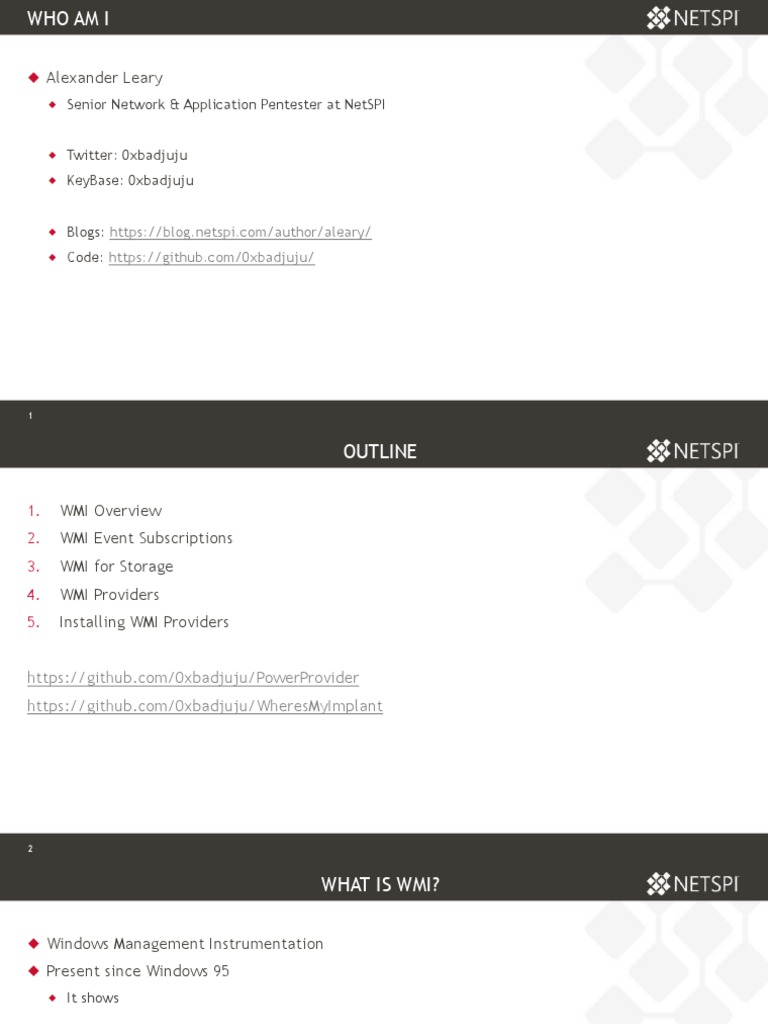 WMI Event Subscriptions and Usage Guide | PDF | Windows Registry | Sql