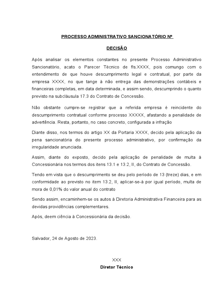 DECISÃO DT PROCESSO Modelo | PDF