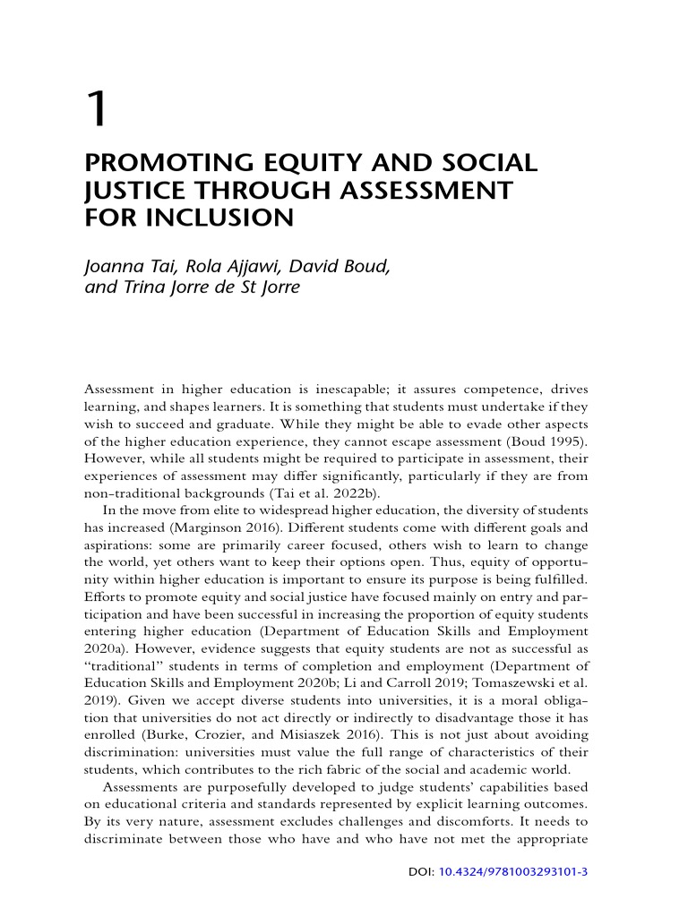 Inclusive Assessment for Social Justice | PDF | Social Exclusion | Justice