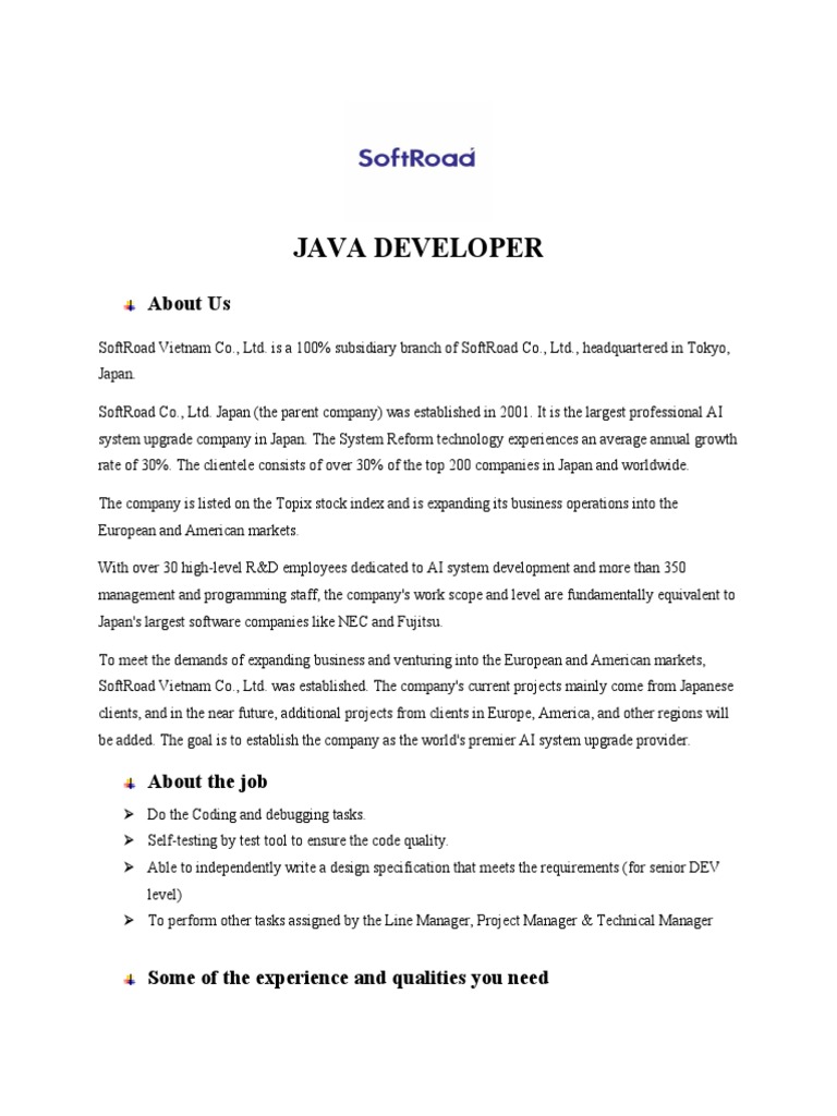 SRV Java Developer | PDF | Spring Framework | Computing SRV Java Developer | PDF | Spring Framework | Computing