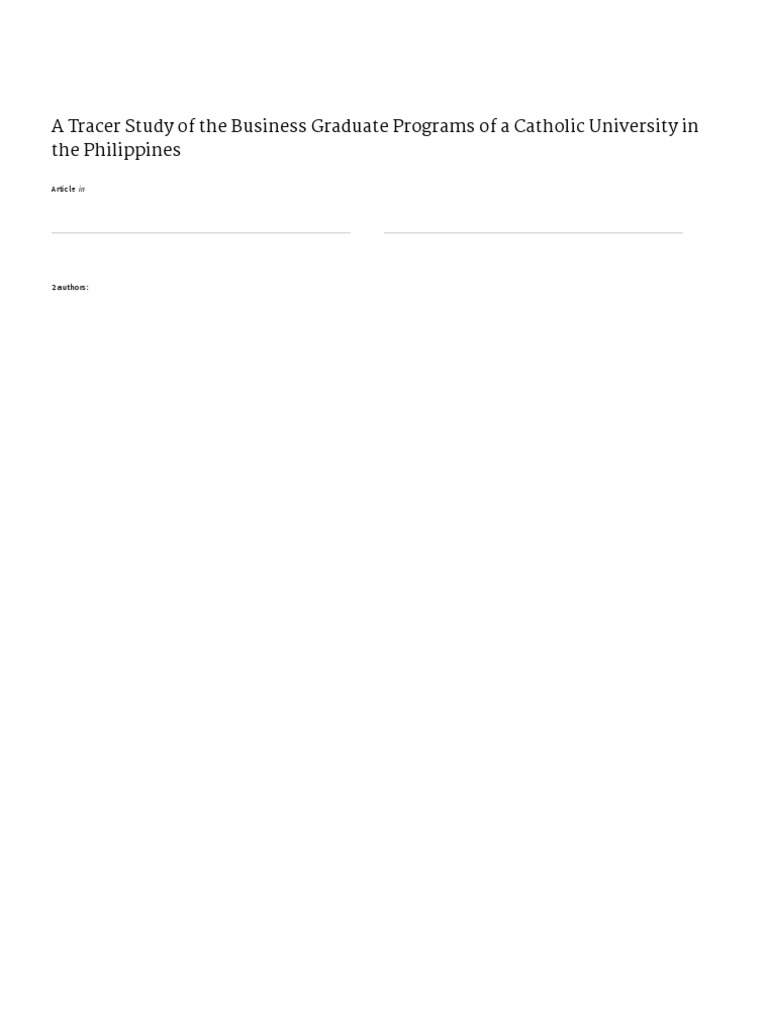 Business Graduate Tracer Study Philippines | PDF | Employment ...
