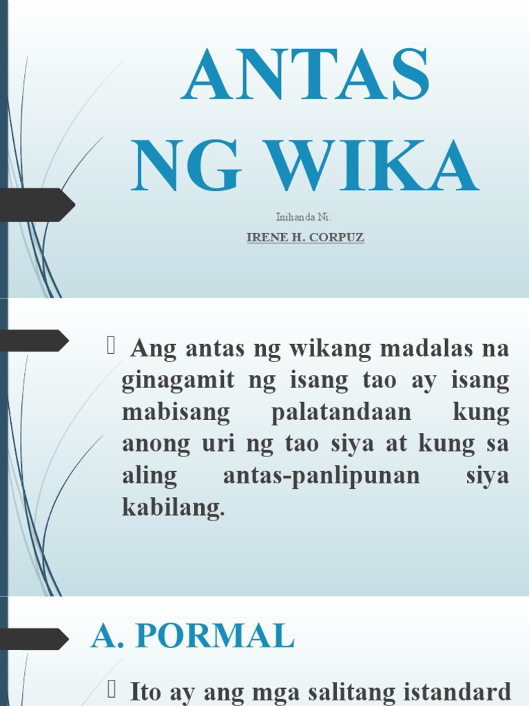 Antas NG Wika | PDF Antas NG Wika | PDF