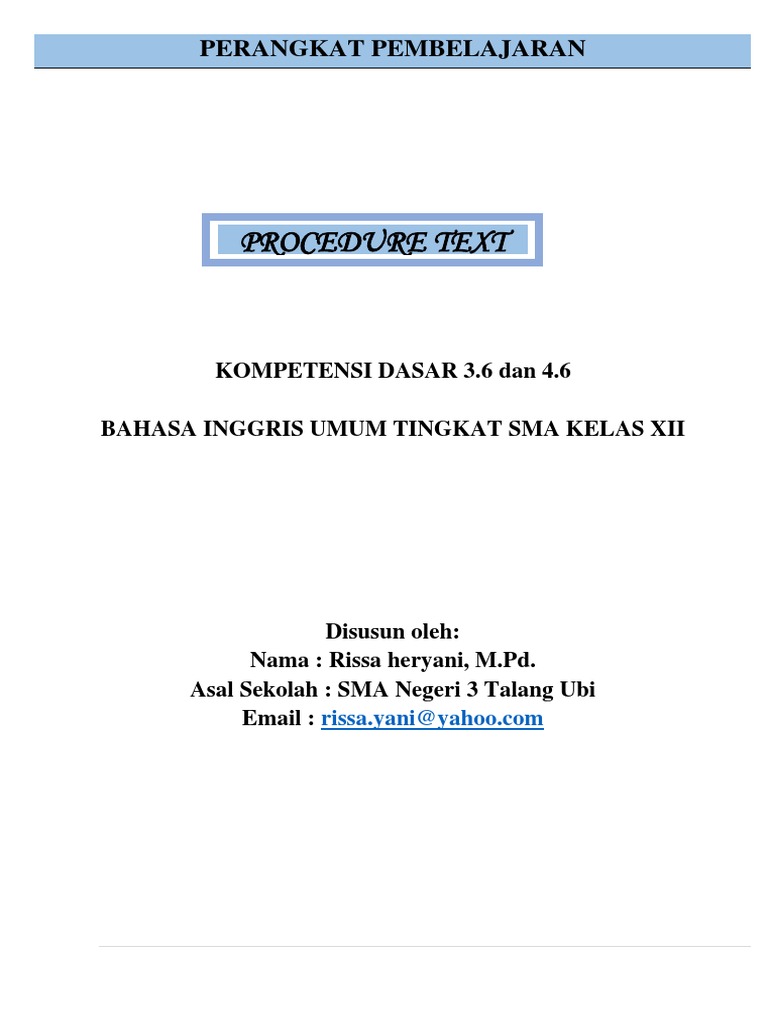 Procedure Text Module | PDF