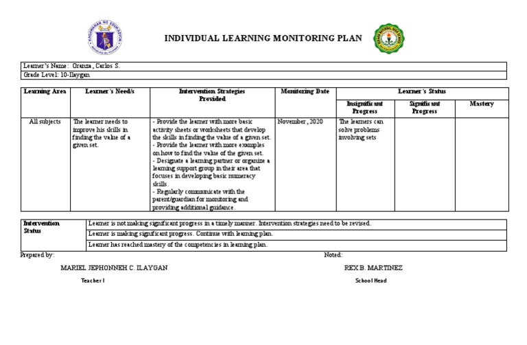 ILMP Sample | PDF | Learning | Cognition