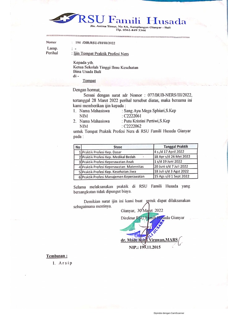 Surat Ijin Tempat Praktek Ners | PDF
