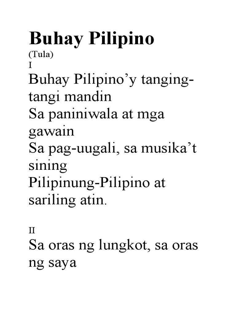 Buhay Pilipino | PDF