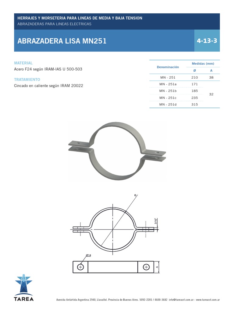 Abrazadera Lisa MN251 | PDF
