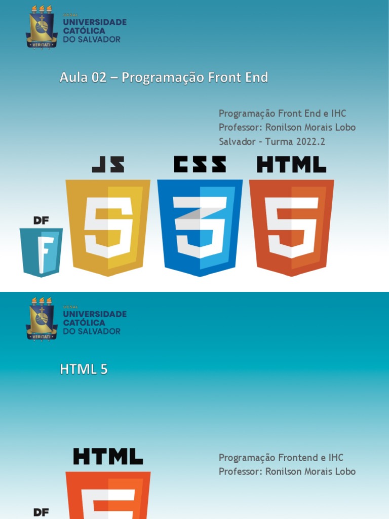 Aula 02 HTML Css Js | PDF | Html | Elemento HTML