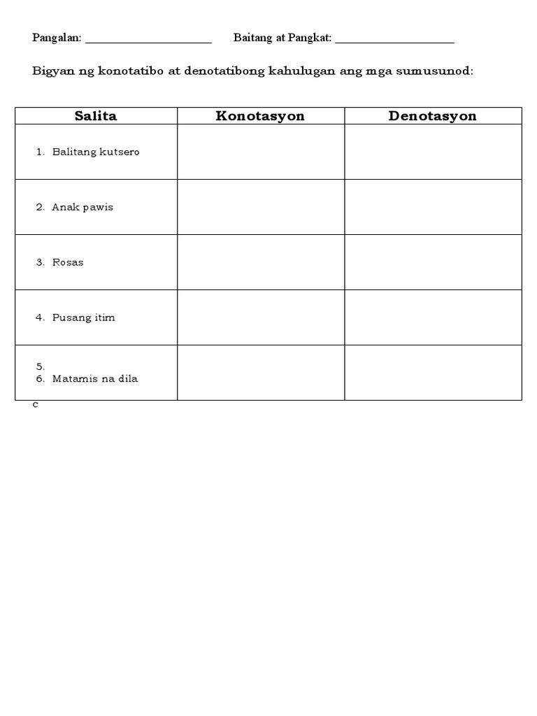 Konotasyon at Denotasyon | PDF