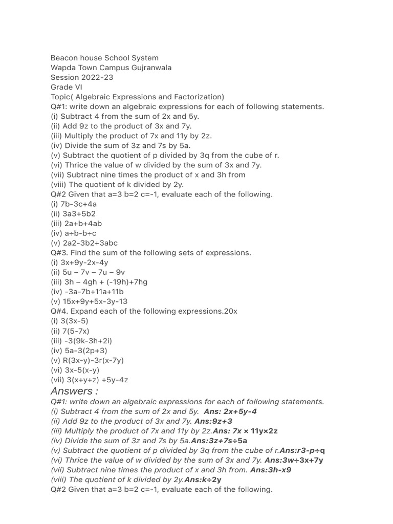 Beacon House School System | PDF | Teaching Methods & Materials | Science & Mathematics