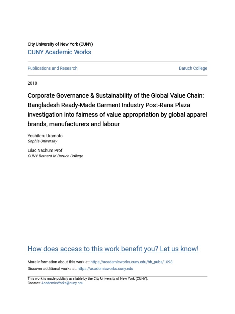 Corporate Governance & Sustainability of the Global Value Chain_ | PDF ...