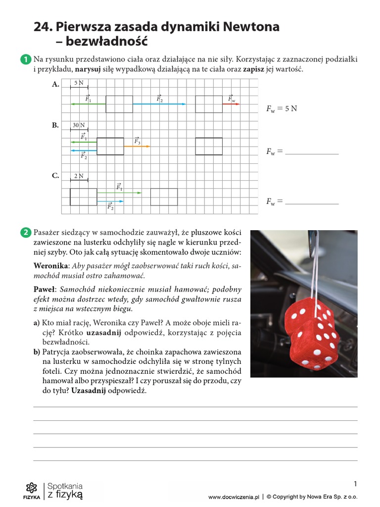 24 Pierwsza Zasada Dynamiki | PDF