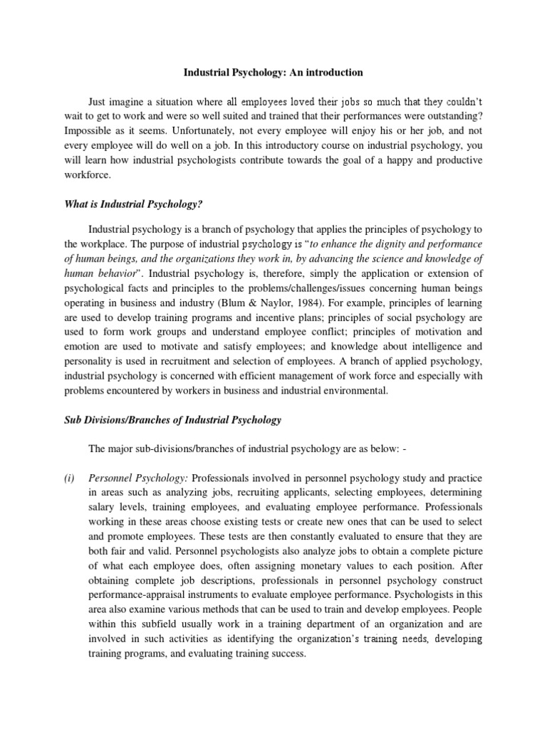 IP Unit 1 Notes | PDF | Industrial And Organizational Psychology ... IP Unit 1 Notes | PDF | Industrial And Organizational Psychology ...