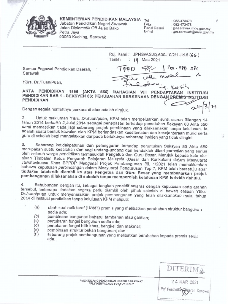 2021.03.19 JPN - Akta Pendidikan 1996 (Akta 550) | PDF