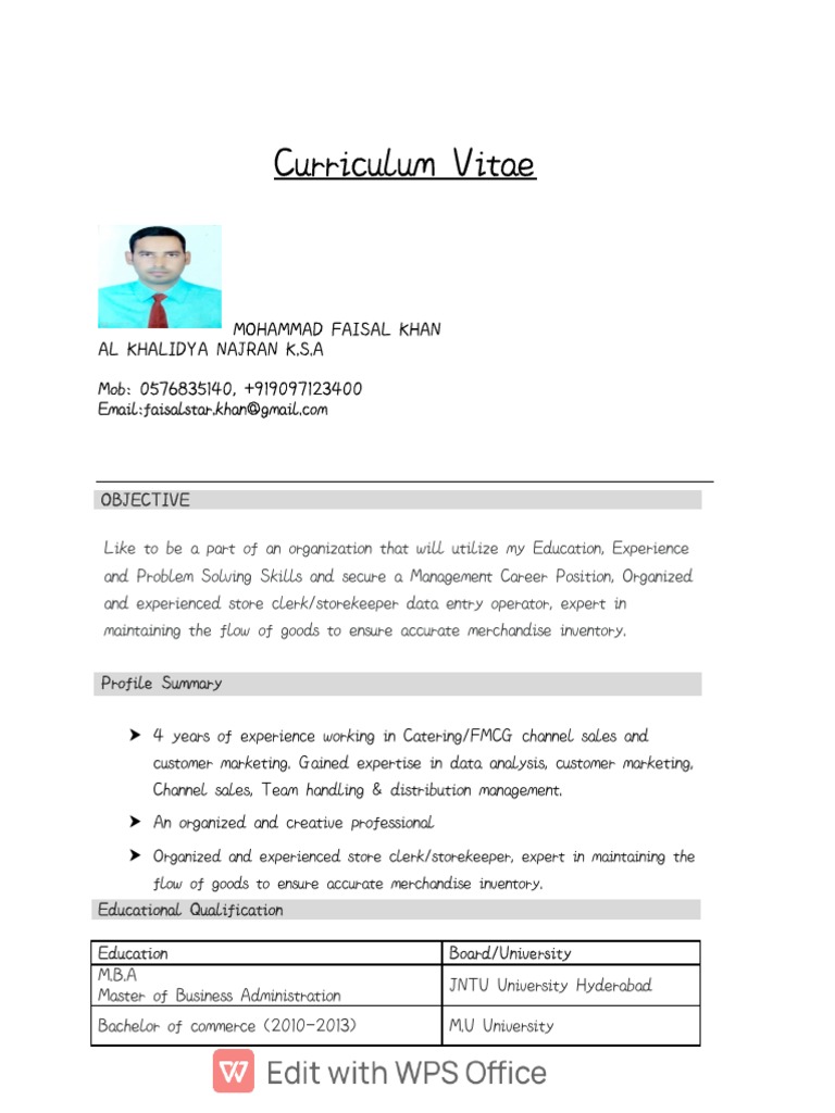 CV O2705 Faisal Khan | PDF