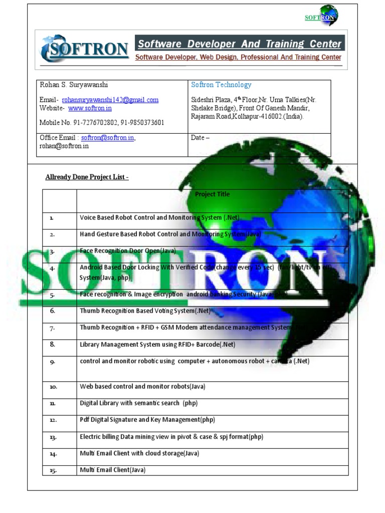 Softron Project List 1 2021 - 1528976670 2 | PDF | Computer Network ...