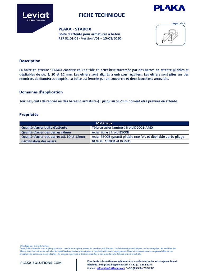 Fiche technique de la boîte STABOX | PDF
