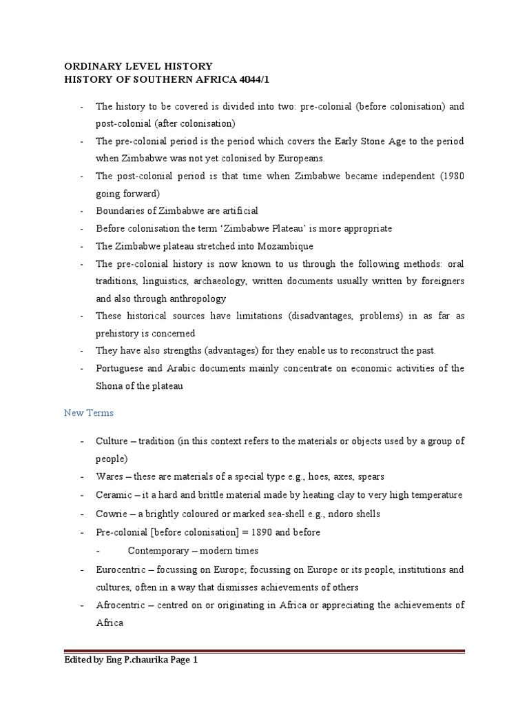 History Notes. African | PDF | Anno Domini | Zimbabwe