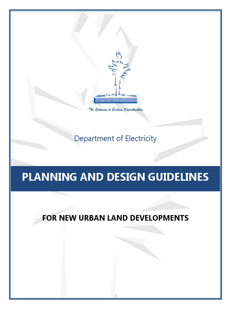 CoW Electricity Department Planning & Design Guidelines For New Urban Land Developments | PDF ...