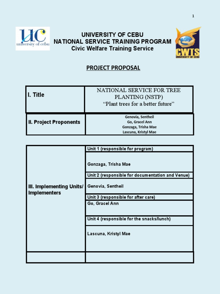 NSTP Tree Planting Project Proposal | PDF