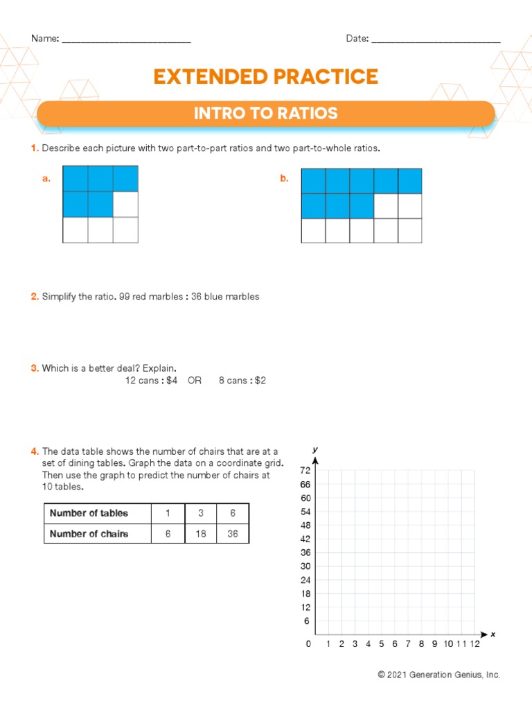 Intro to Ratios Worksheet | PDF
