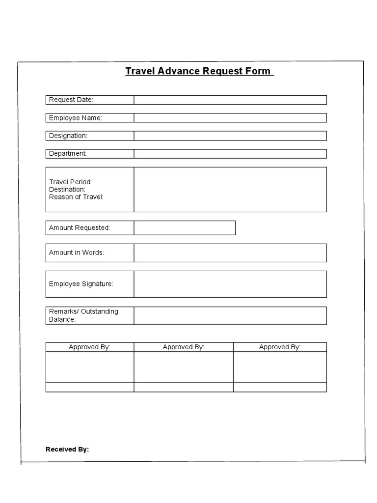 Travel Advance Request Form | PDF