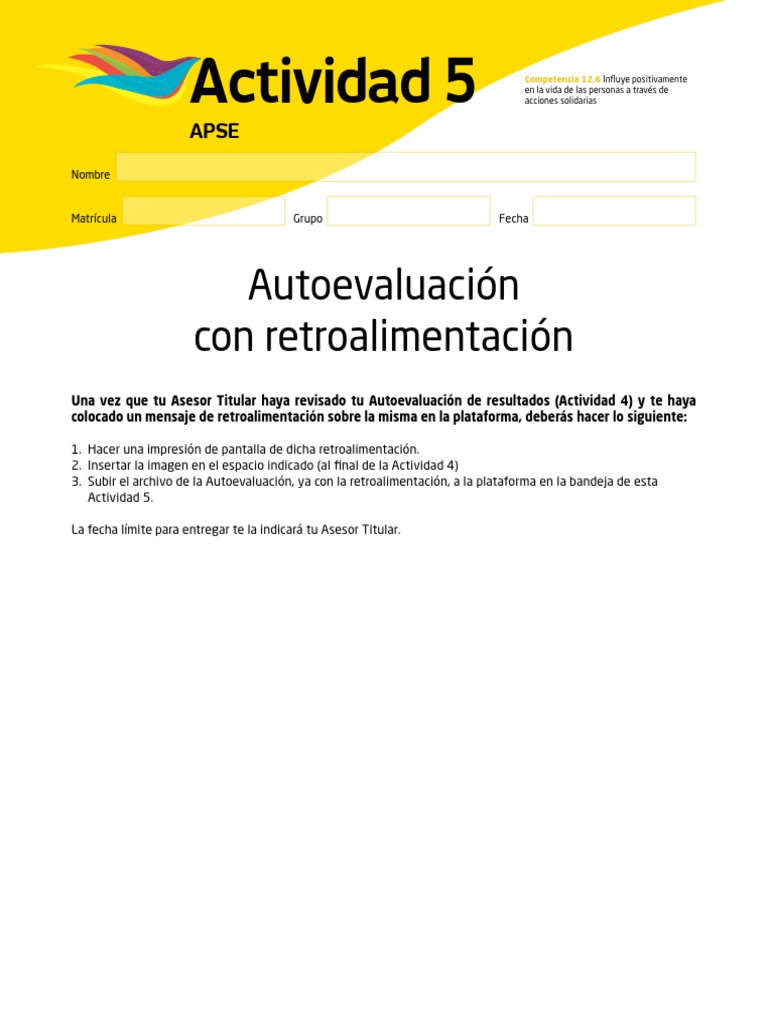 Autoevaluación: Instrucciones y Rubrica | PDF