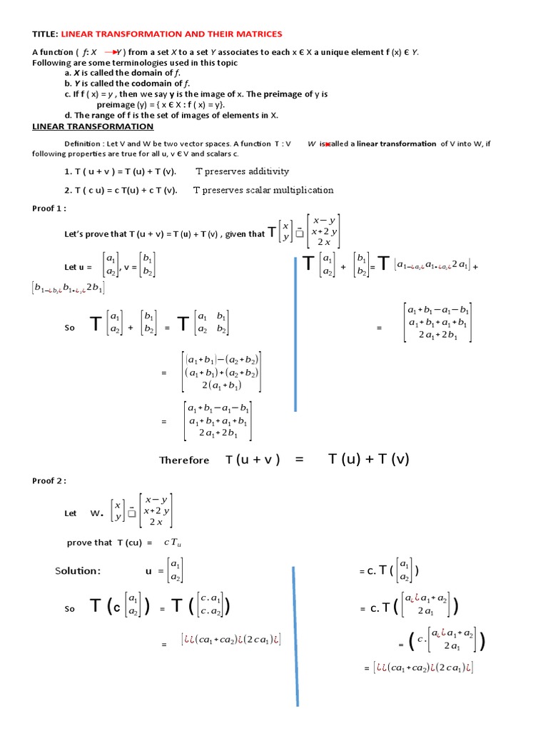 Linear Report | PDF | Linear Map | Function (Mathematics)