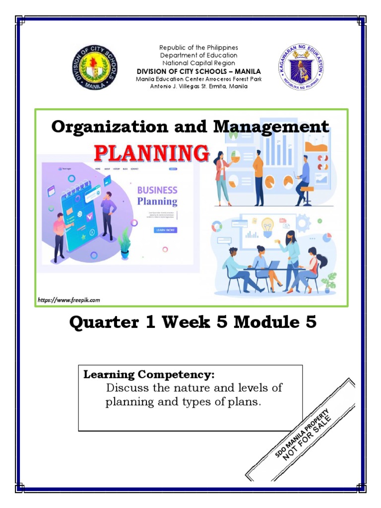 6abm-11 Organization-And-management q1 w5 Mod5 | PDF | Planning | Goal