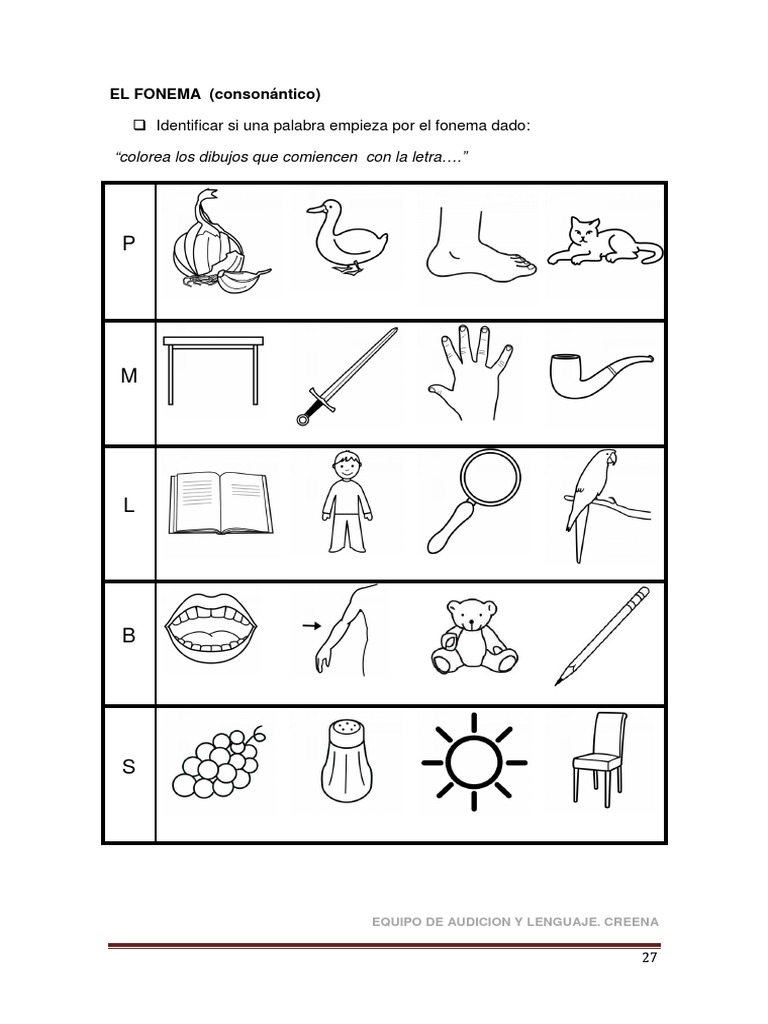 Actividades de Fonemas Consonánticos | PDF | Palabra | Fonema