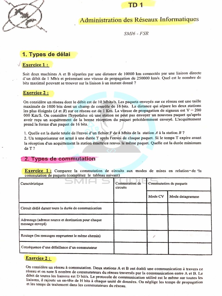 Admin - TD 1 + Corrigé - Compressed | PDF