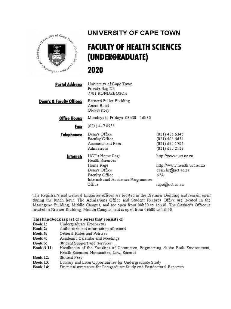 UCT Health Sciences | PDF | Bachelor's Degree | Academic Degree