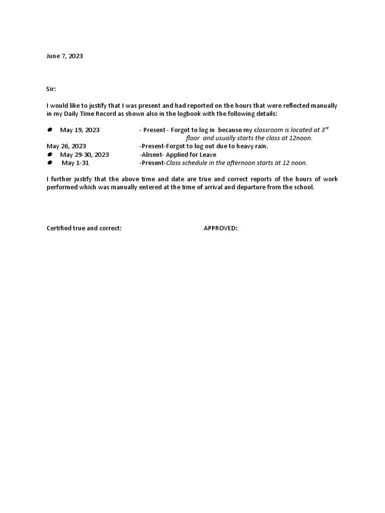 Justification Sample | PDF