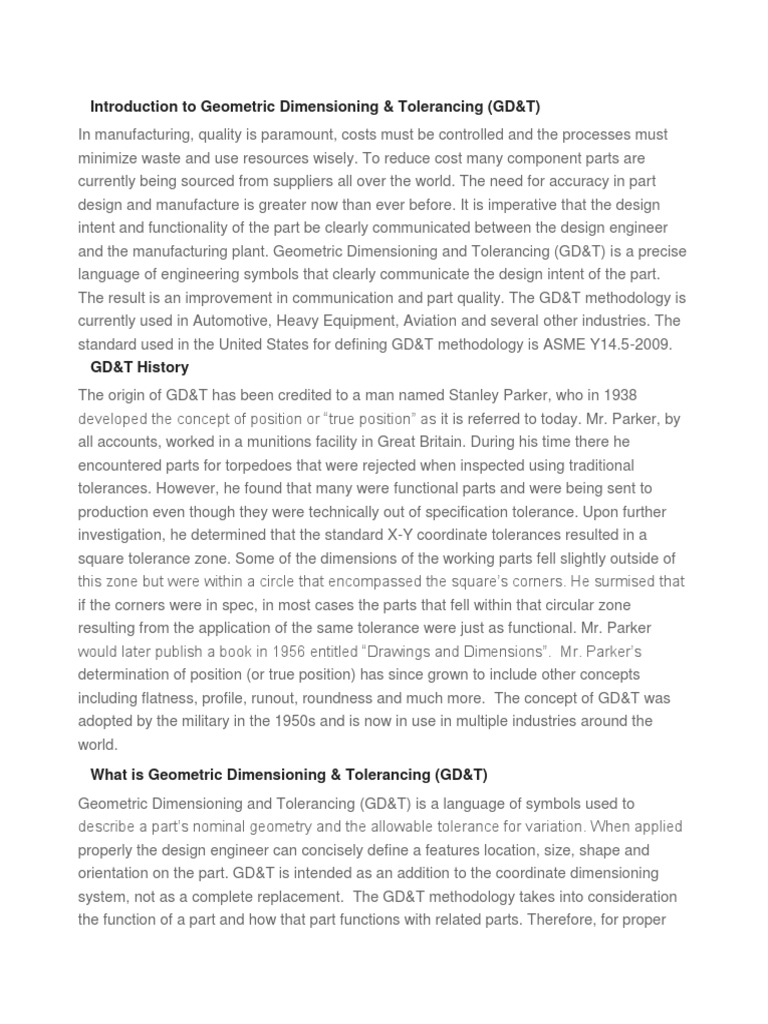 Introduction To Geometric Dimensioning | PDF | Engineering Tolerance ...