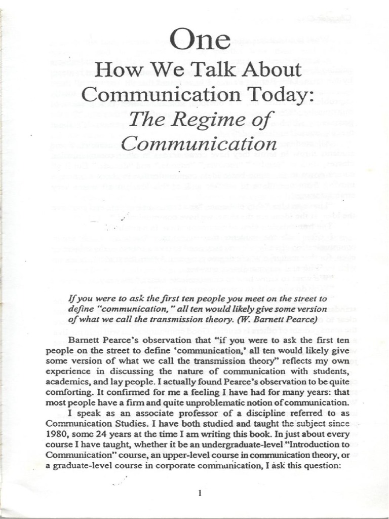 Chapter 1-How We Talk About Comm Today | PDF