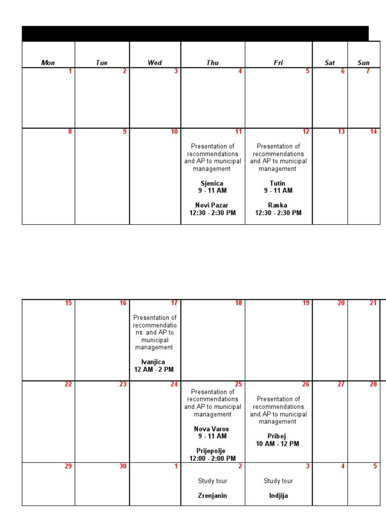 Municipal Meetings & Study Tours 2008 | PDF