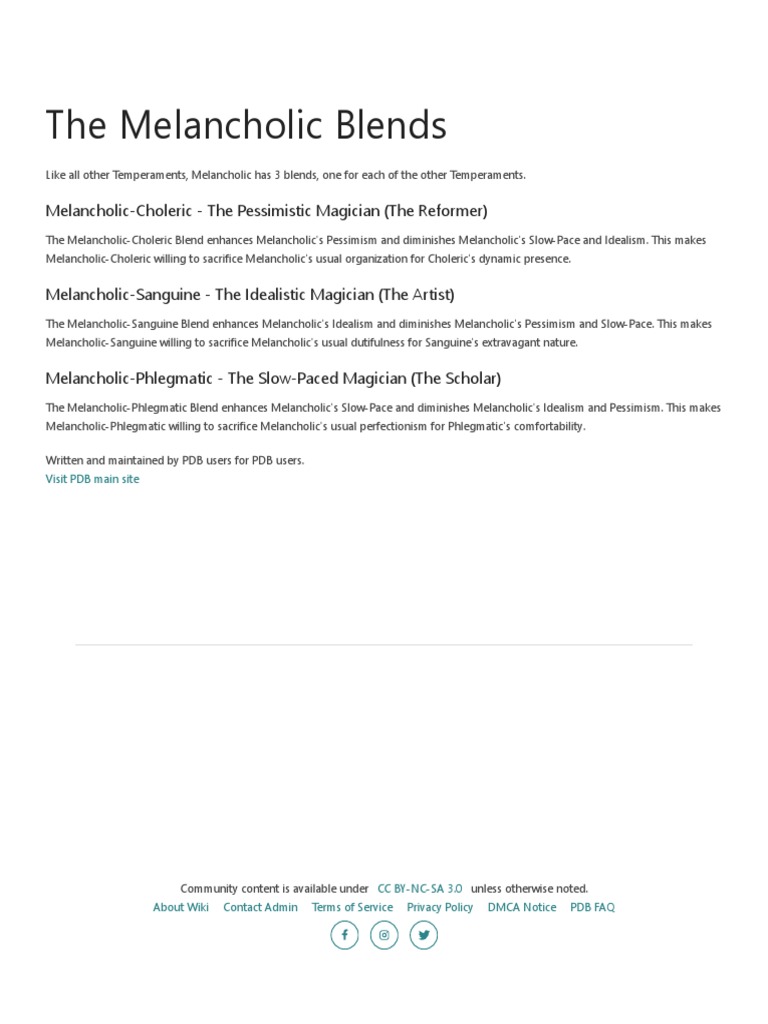 Melancholic Temperament Blends Guide | PDF | Self-Improvement | Wellness